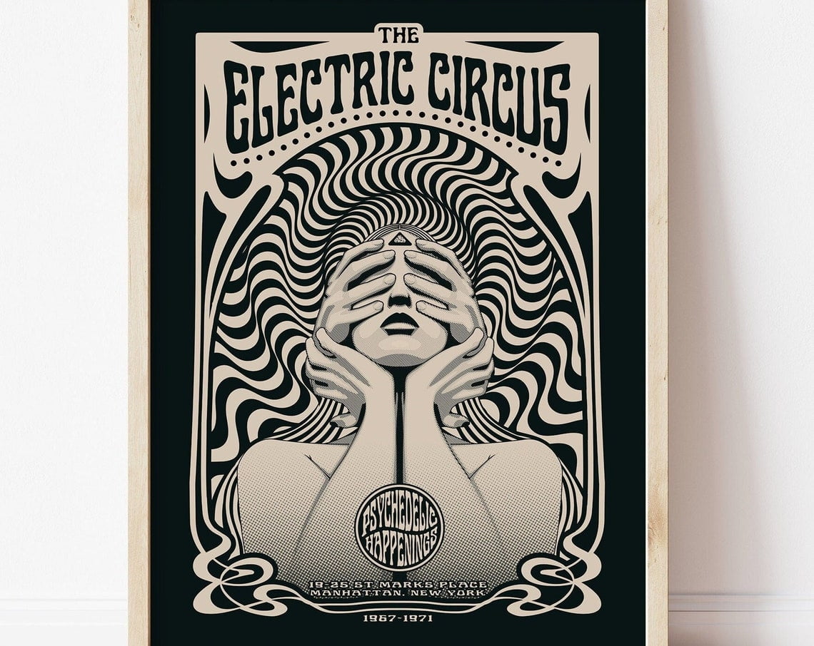 Miluva The Electric Circus Psychedelic Rock Art Print, Psychedelic Art ...