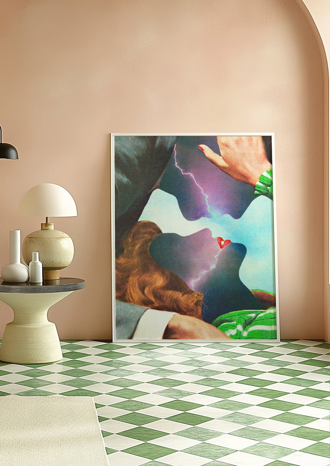 Miluva Electric Love Art Print Surreal 50S Vintage Storm Trippy Lovers ...