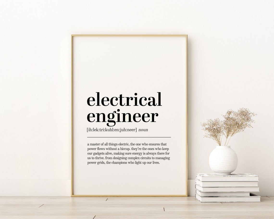 Miluva Electrical Engineer Definition Print, Quote Poster, Wall Art ...