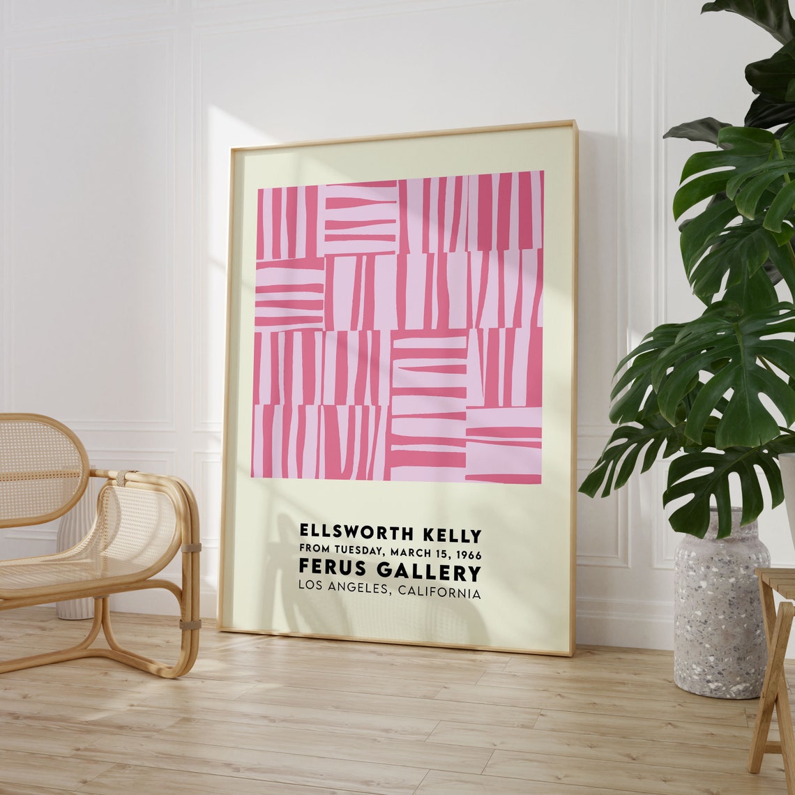 Miluva Ellsworth Kelly Exhibition Poster, Pink Stripes Print, Abstract ...
