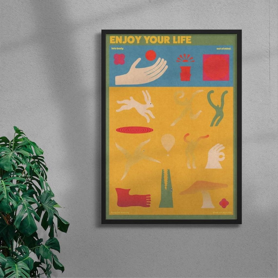 Miluva Enjoy Your Life 2 Aesthetic Wall Art Print Minimalist Poster For ...