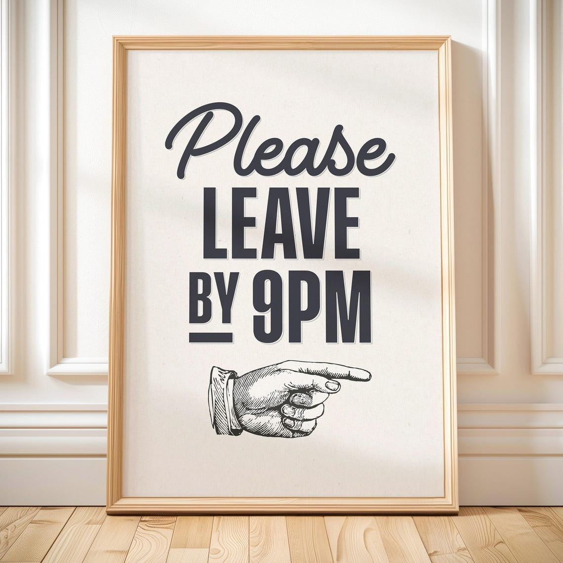 Miluva Entryway Print Please Leave By 9Pm Poster Family Humour Wall Art ...