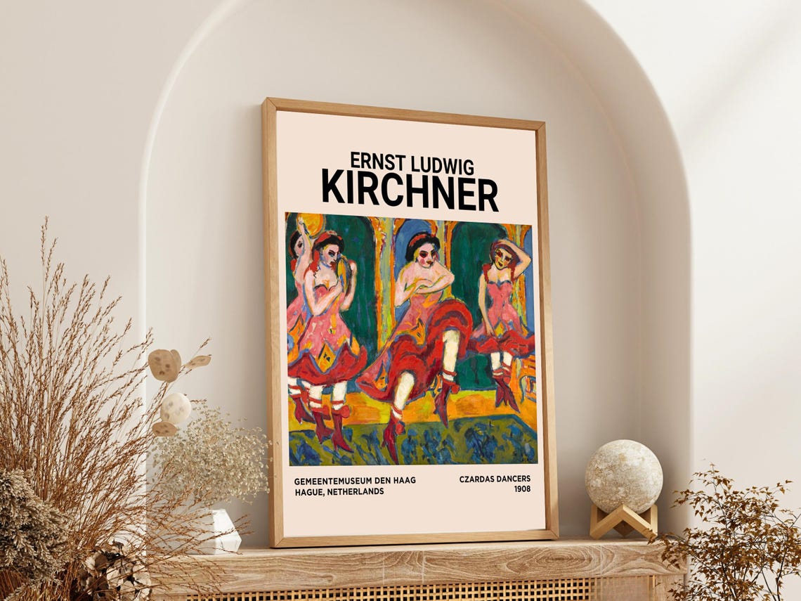 Miluva Ernst Ludwig Kirchner Poster,Czardas Dancers,German ...