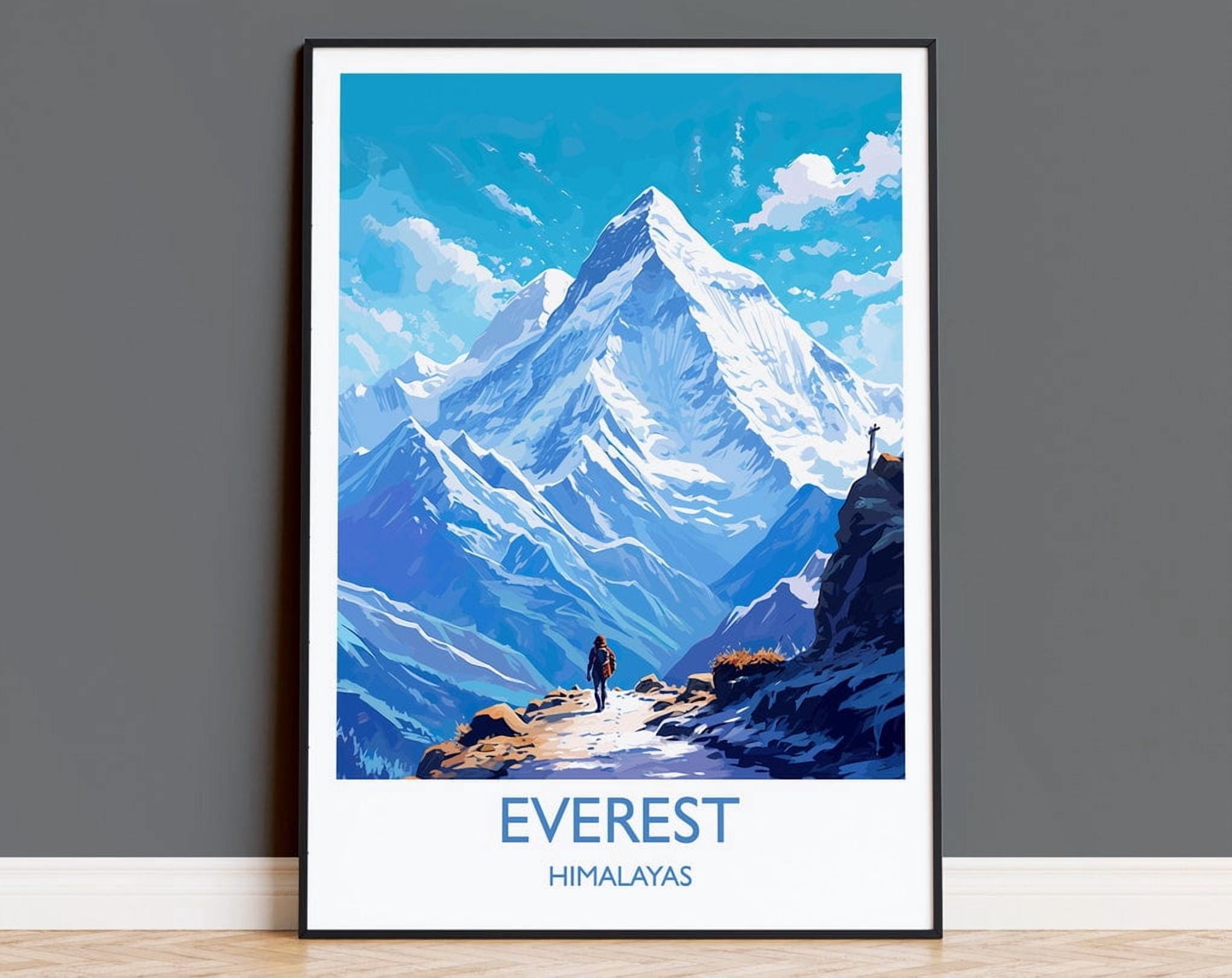 Miluva Everest Travel Poster, Travel Print Of Everest, Everest Gift ...