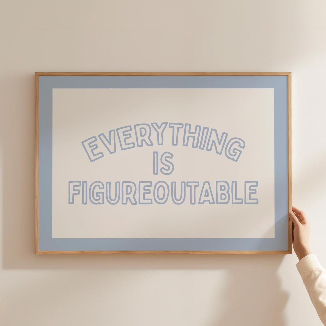 Miluva Everything Is Figureoutable Print In Blue, Office Desk Decor ...
