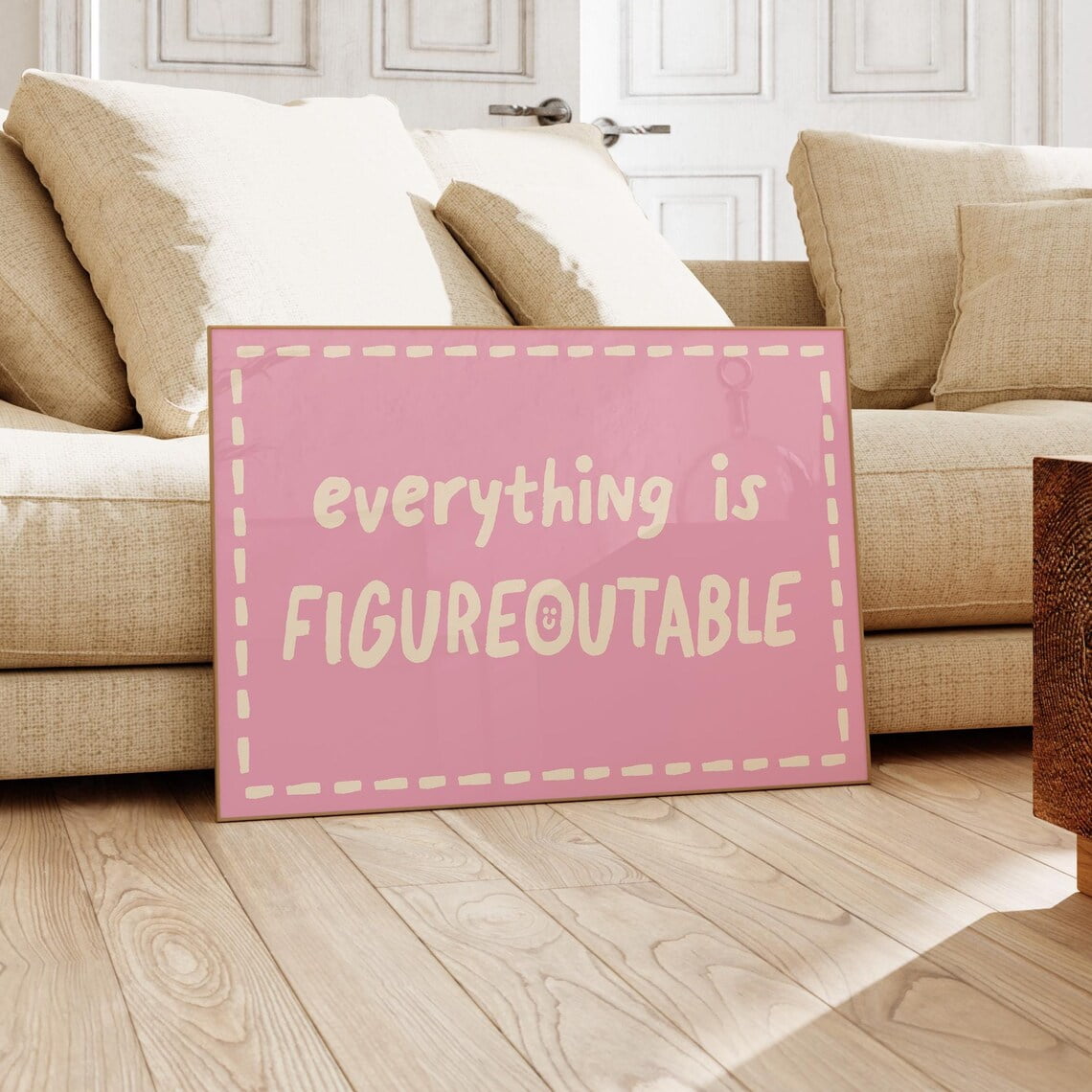 Miluva Everything Is Figureoutable Wall Print, Motivational Wall Art ...