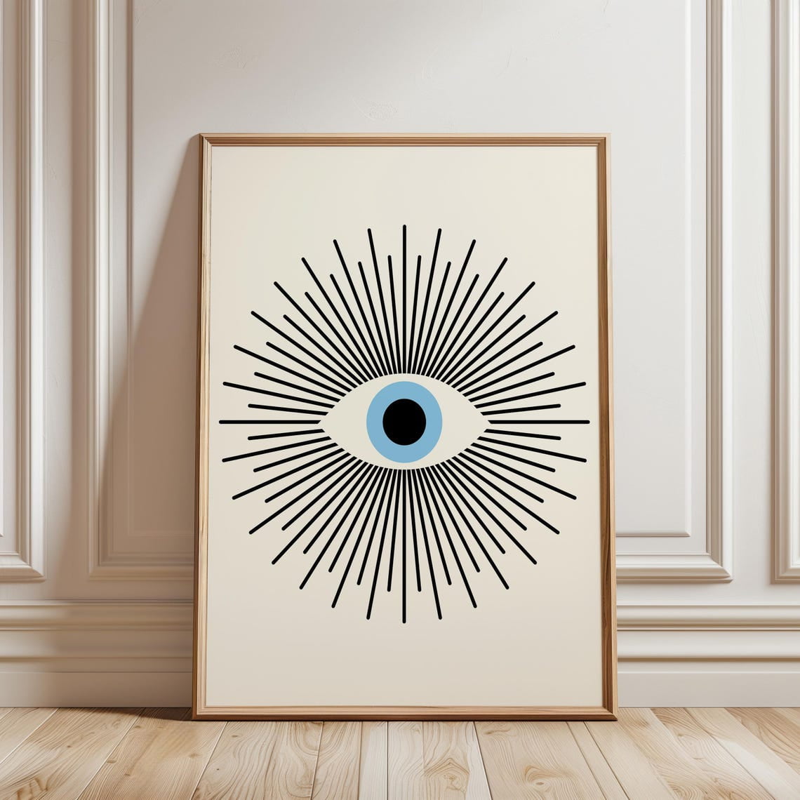 Miluva Evil Eye Print, Blue Evil Eye, Evil Eye Art, Bohemian Poster ...