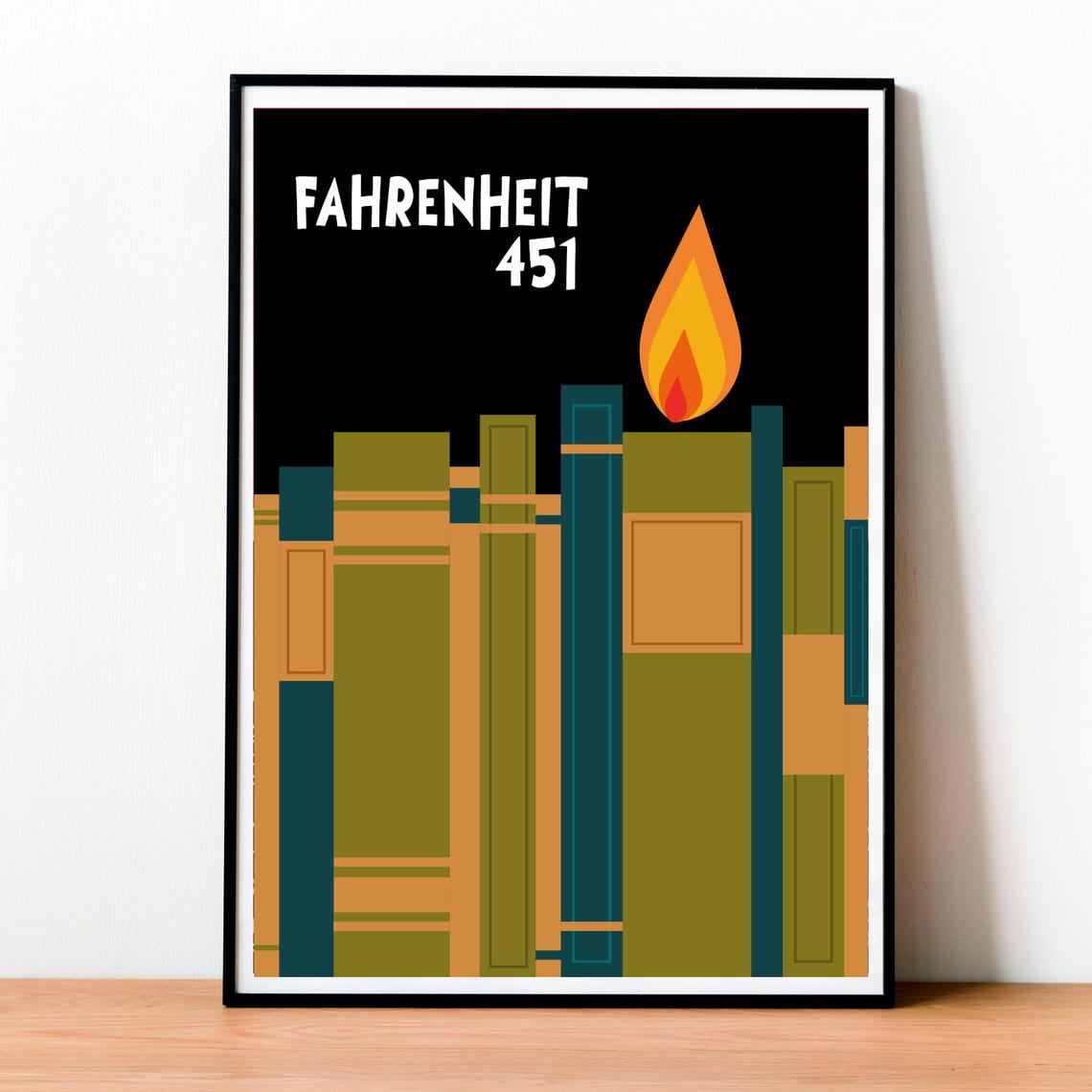 Miluva Fahrenheit 451 Poster, Ray Bradbury Wall Art, Dystopian Book ...