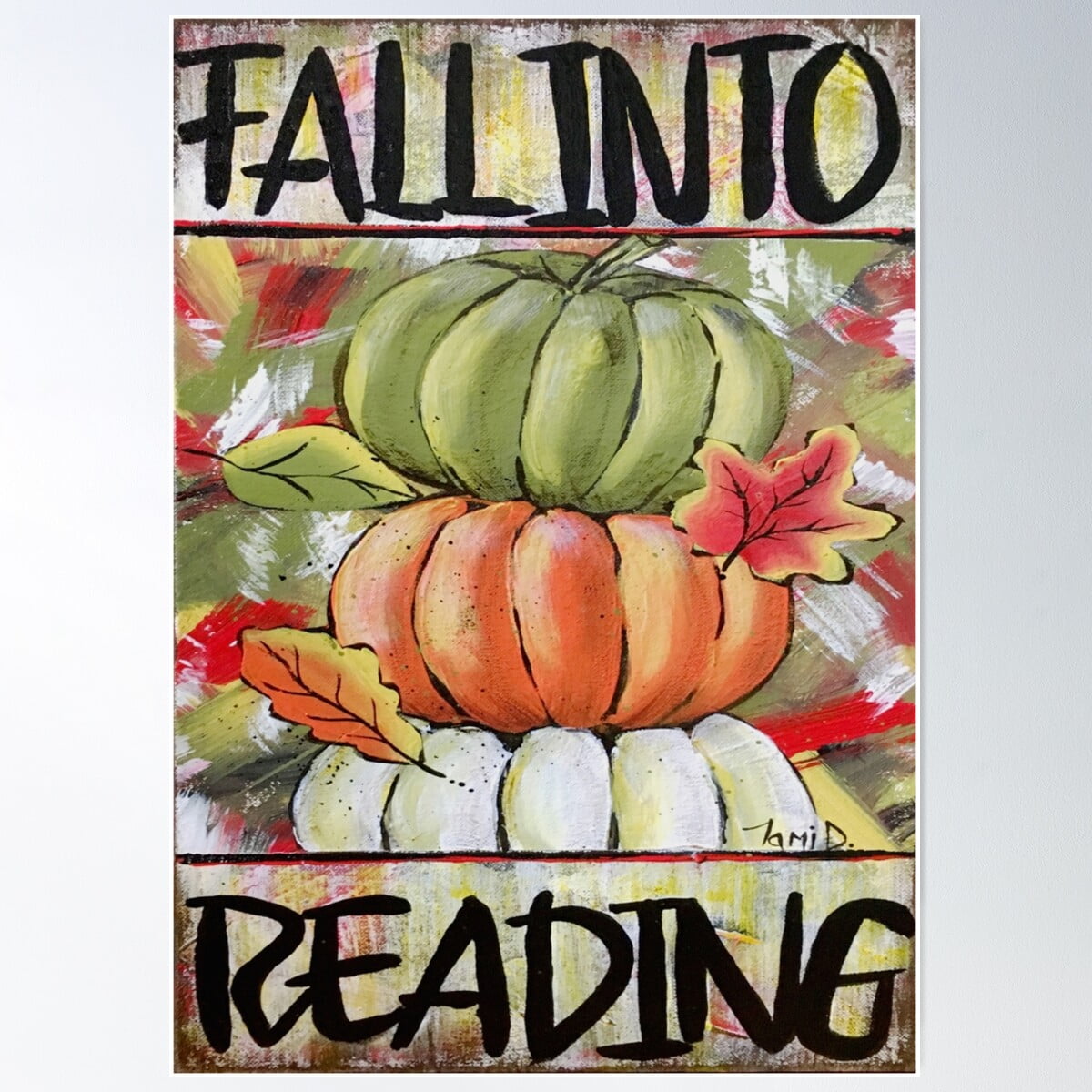 Miluva Fall Into Reading Poster Wall Art, Modern Wall Decor For Living ...