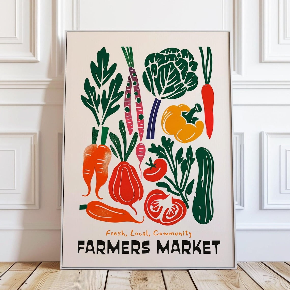 Miluva Farmers Market , Colorful Vegetable Art, Kitchen Wall Decor ...