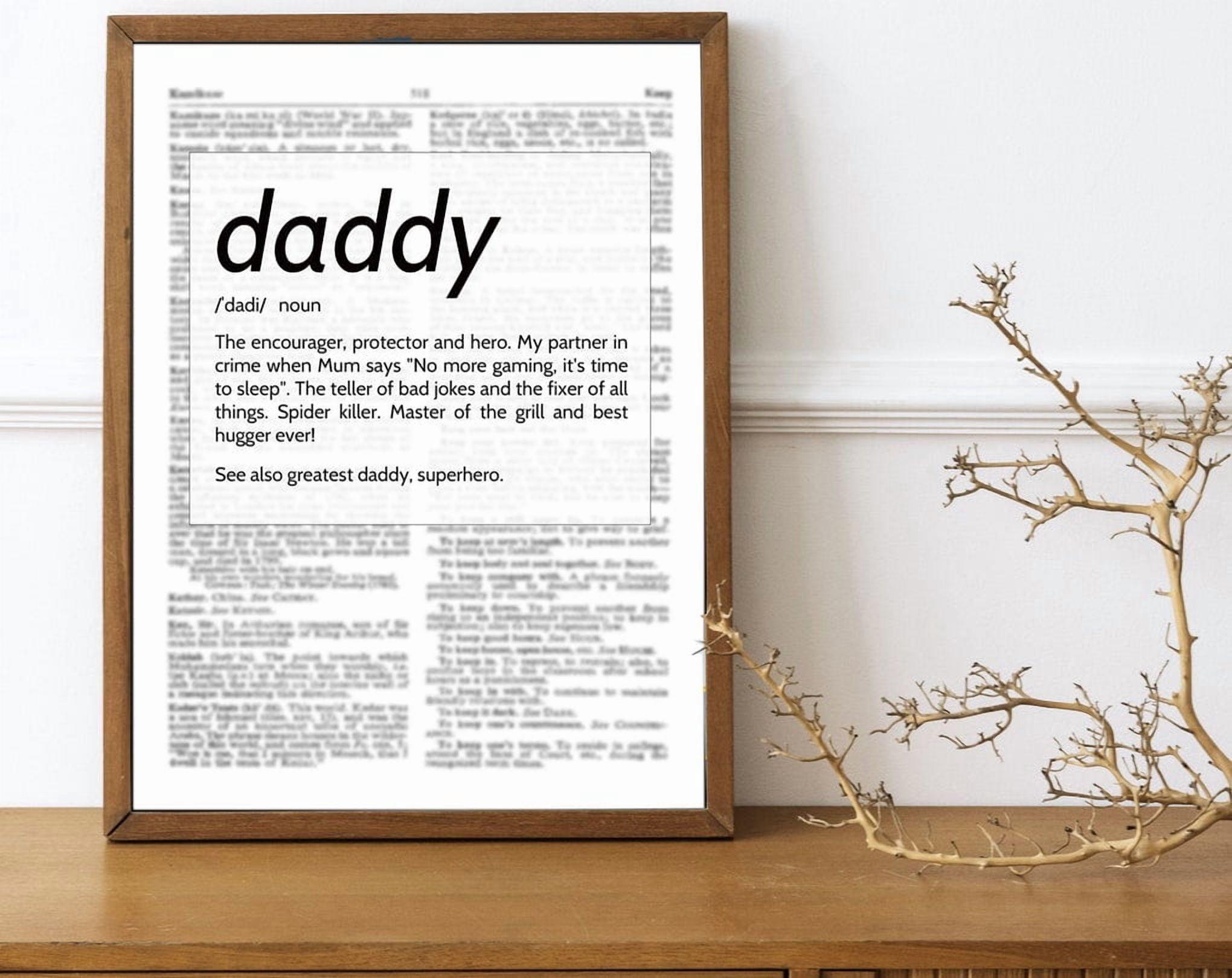 Miluva Father S Day Gift, Dad Definition, Dictionary Art, Gift For Dad ...