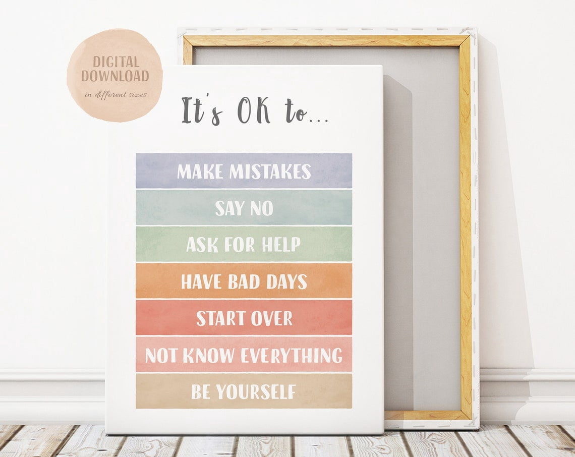 Miluva Feelings Poster, It'S Ok To Make Mistakes Poster, Montessori ...