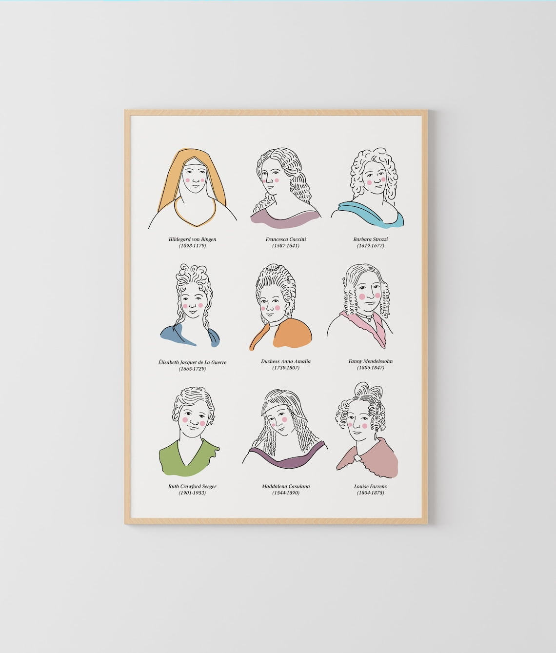 Miluva Female Classical Composers Poster, Classical Music, Music Poster ...