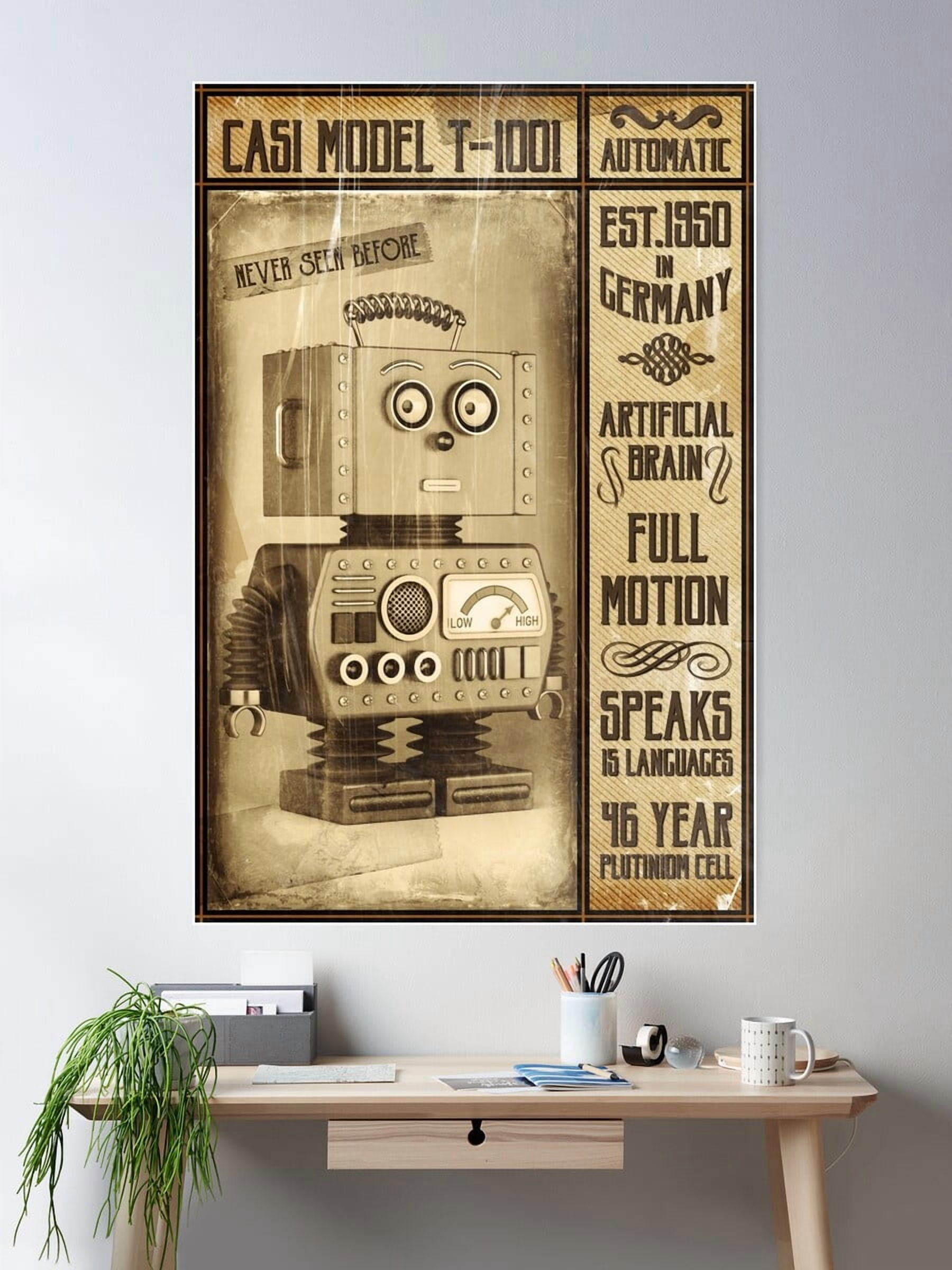 Miluva Fictional Vintage Robot Poster Poster Wall Art, Modern Wall ...