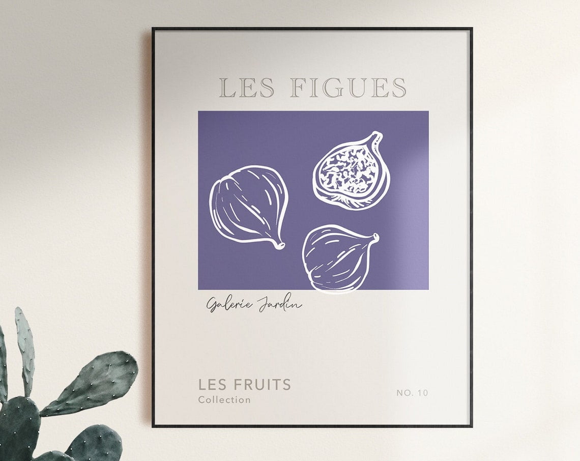 Miluva Fig Print, Figs Kitchen Art, Abstract Fruit, Figs Illustration ...