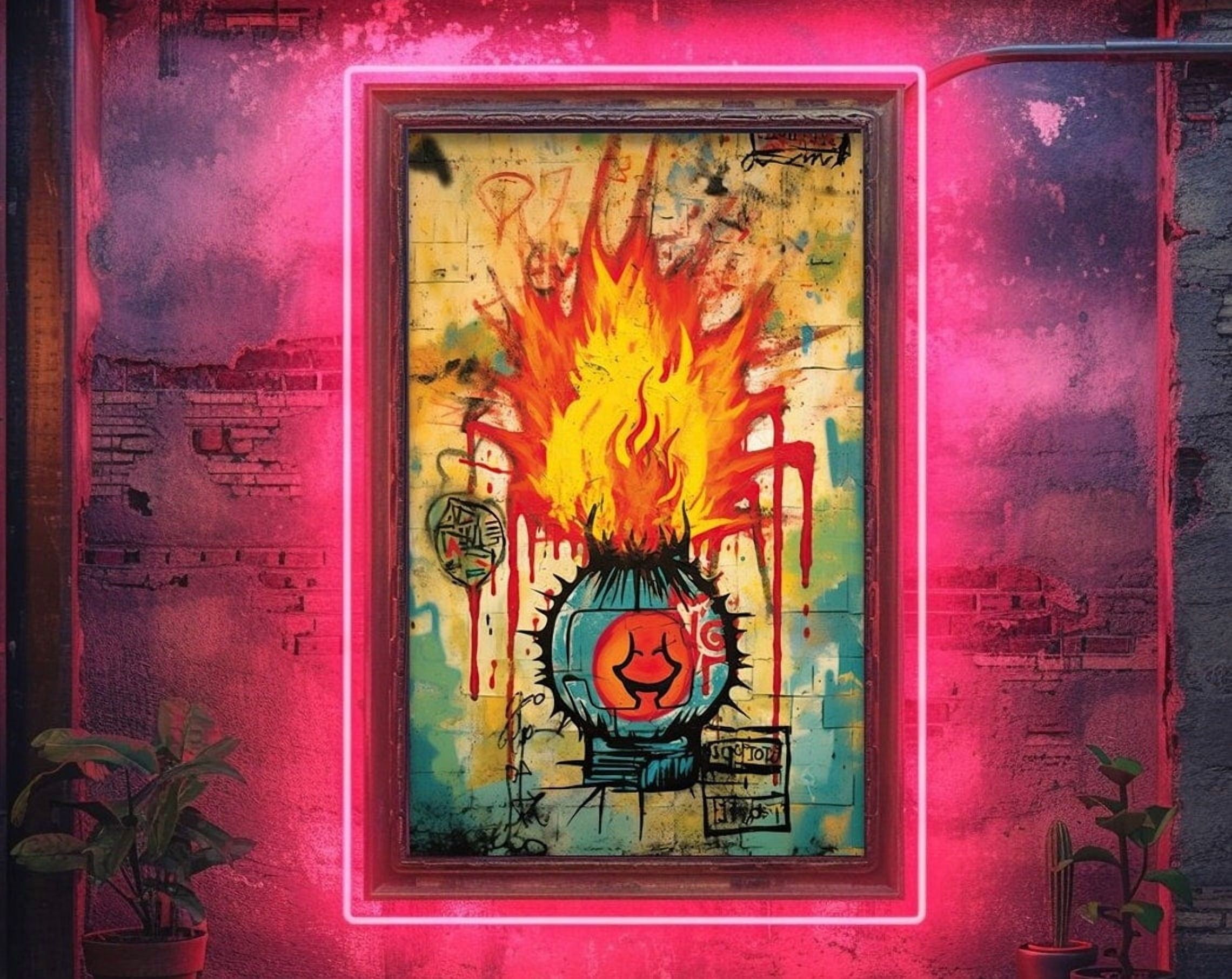 Miluva Fire Pit Graffiti Wall Art, Print, Modern Street Art Poster ...