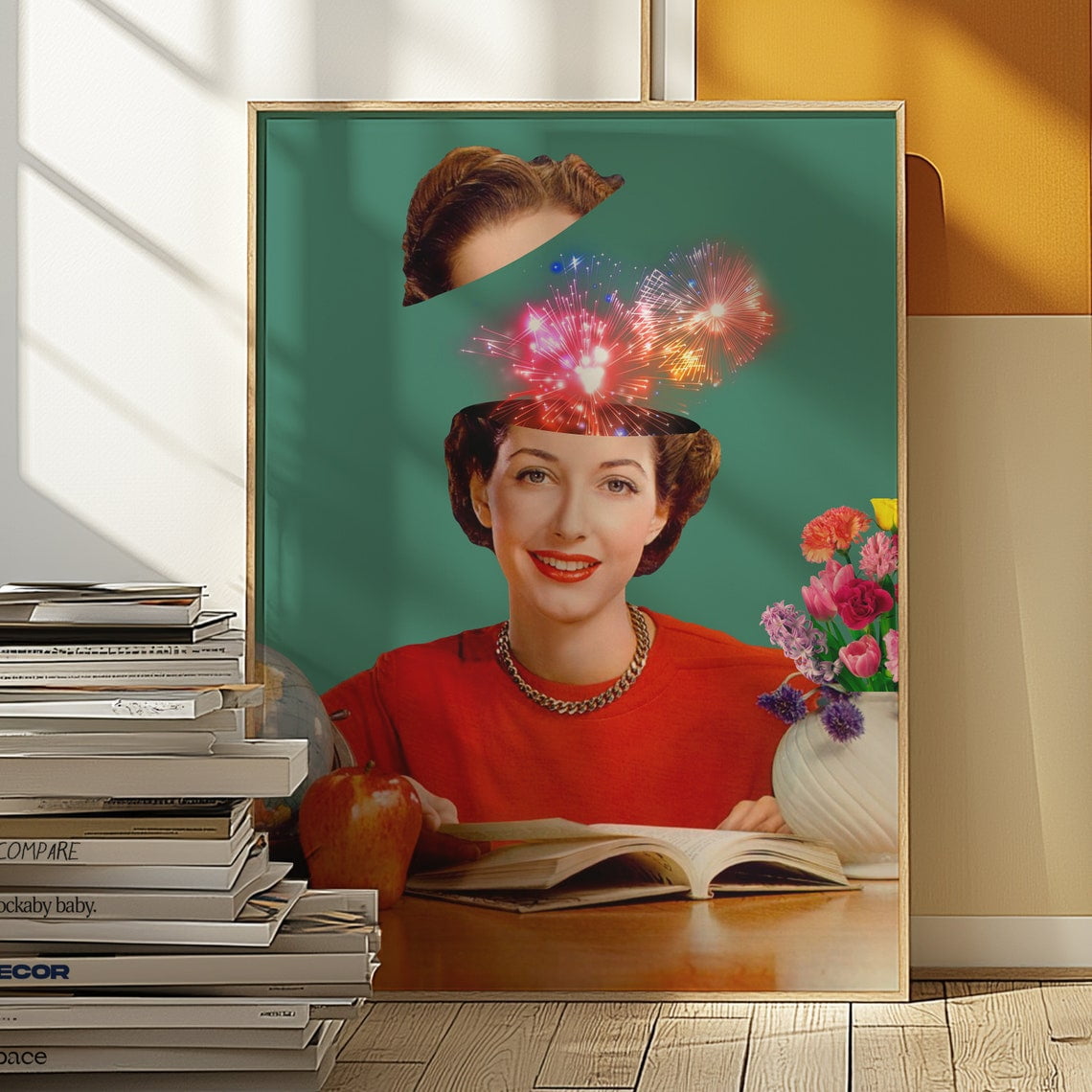 Miluva Fireworks In My Head (The Reader) Art Print Surreal Colorful ...