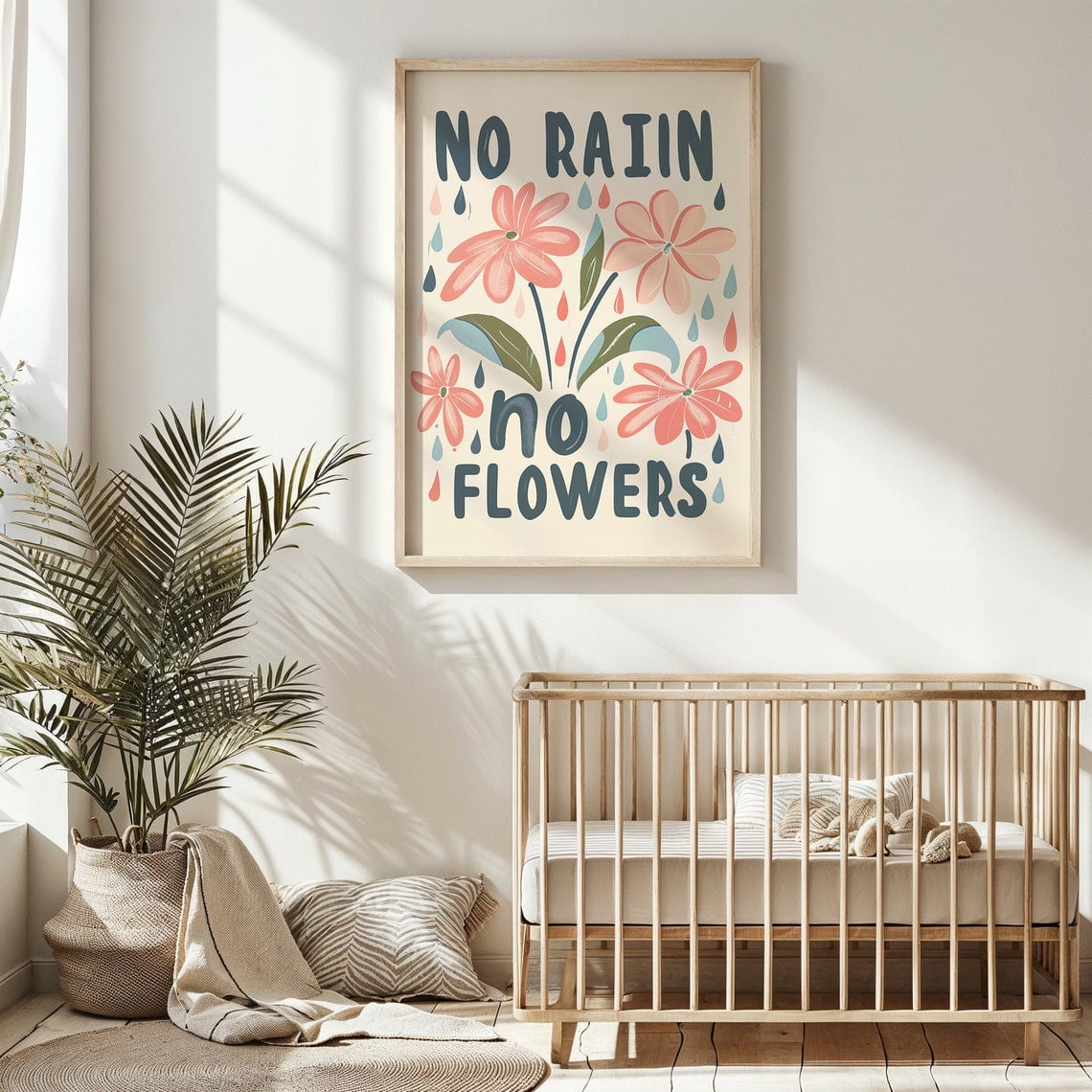 Miluva Floral Inspirational Quote Nursery Wall Art, Kids Positive ...