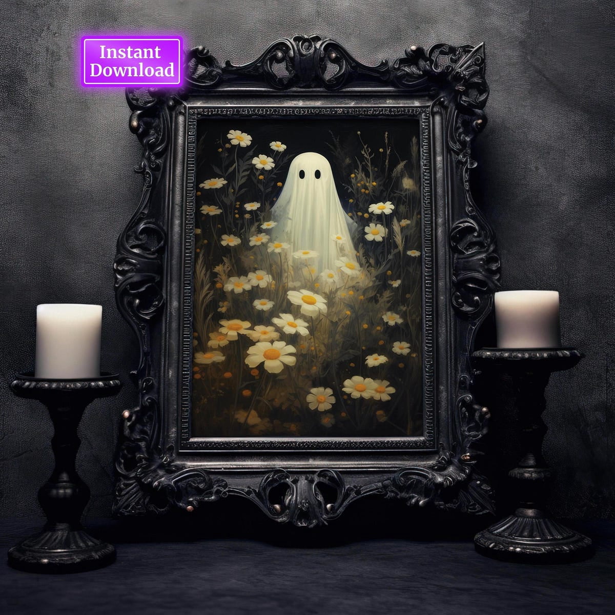 Miluva Floral ghost dark romantic ghost floral ghost print ghost spooky ...