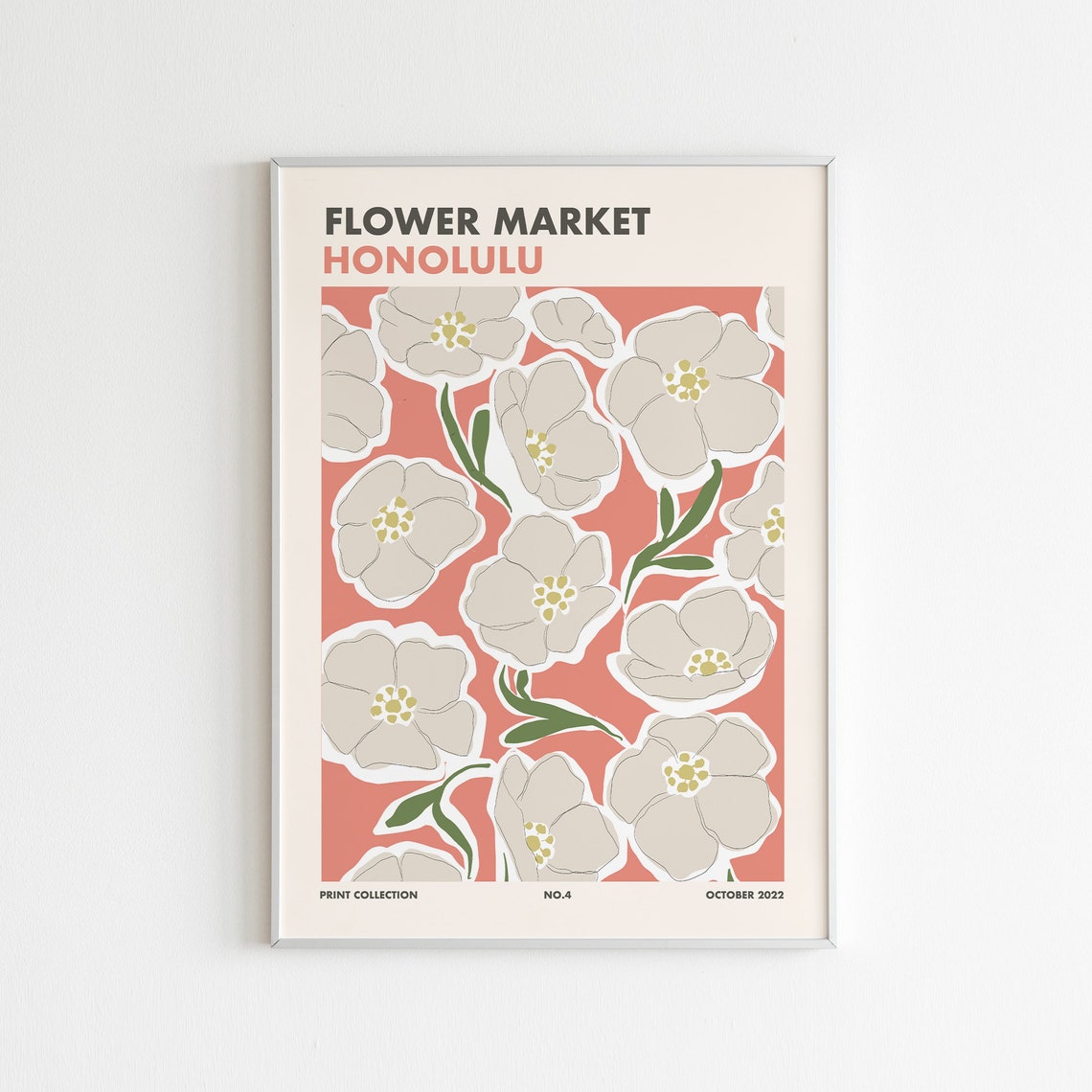 Miluva Flower Market Honolulu Exhibition Print Digital Print Floral ...