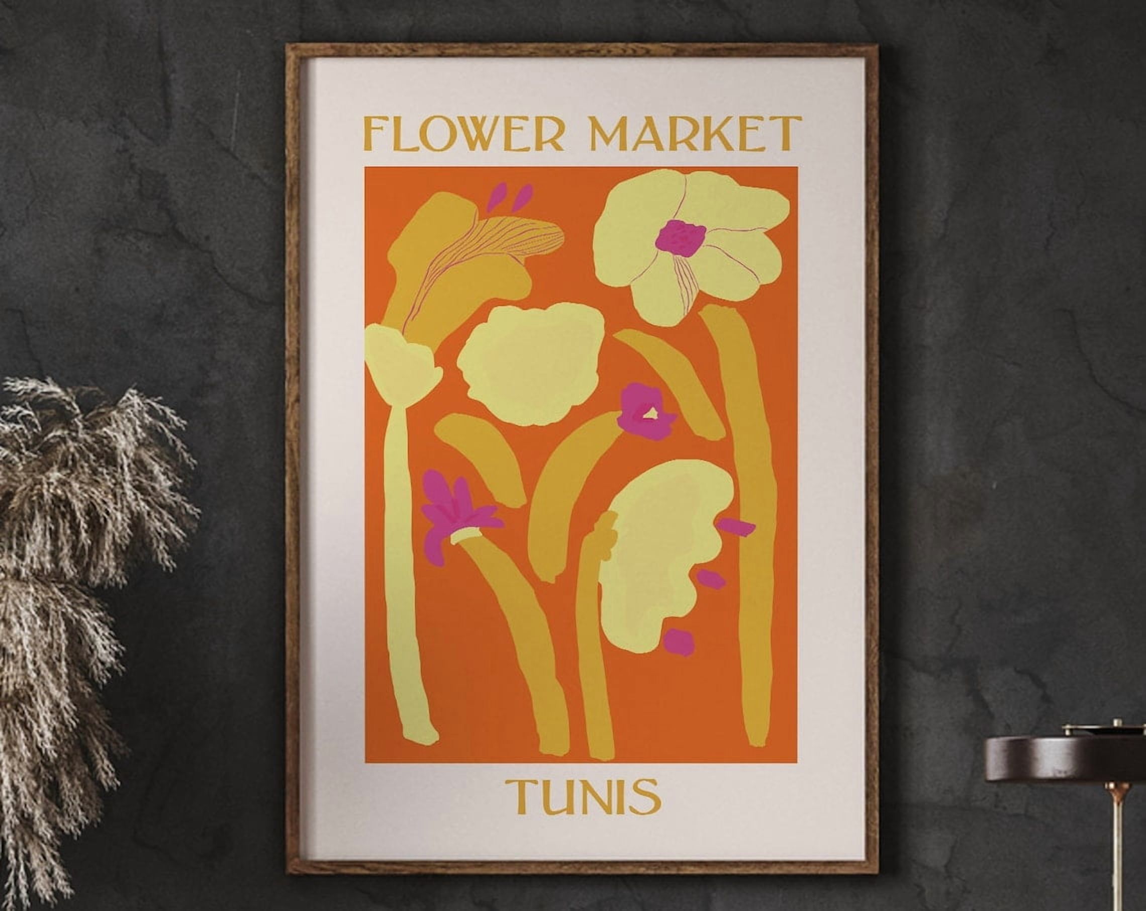 Miluva Flower Market Tunis, Orange Flower Print, Flower Wall, Flower ...