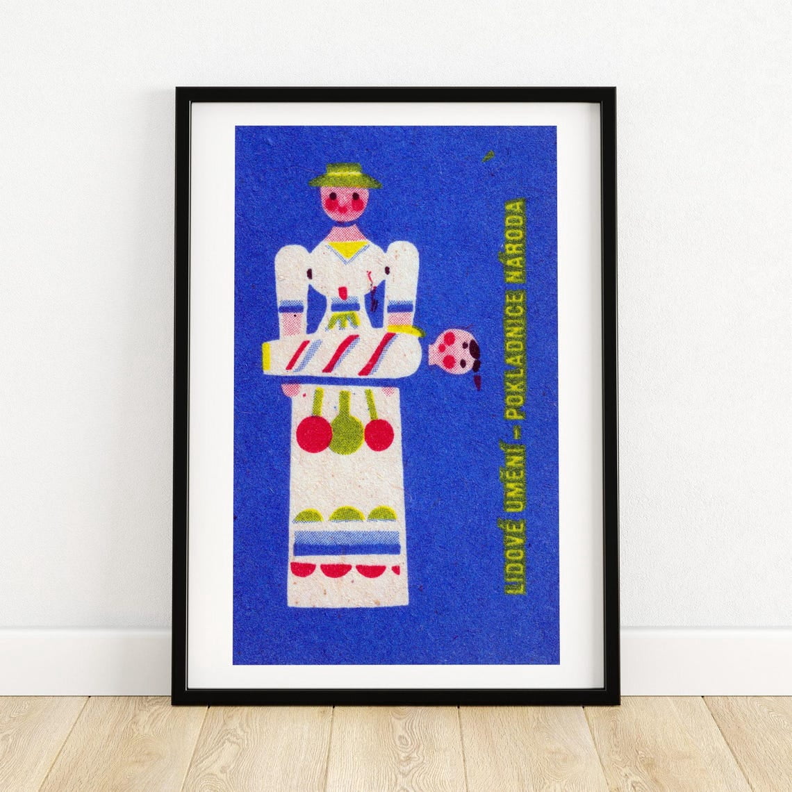 Miluva Folk Mom Holding Child - Matchbox Print - Czech Wall Art ...
