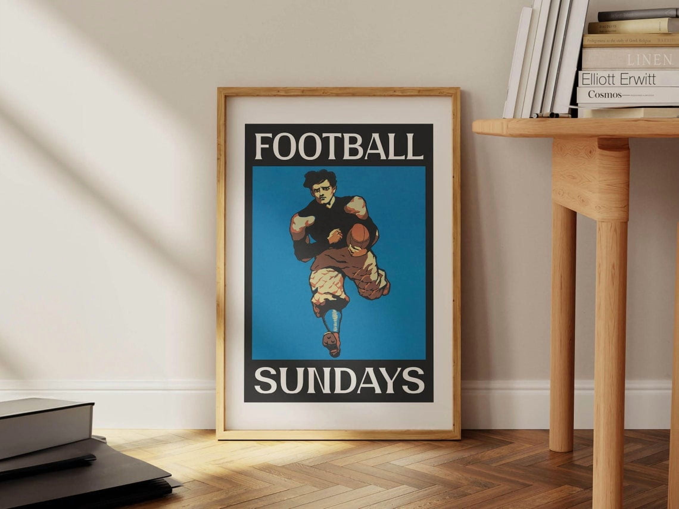 Miluva Football Sundays Print Retro Football Art Football Gift For Dad ...