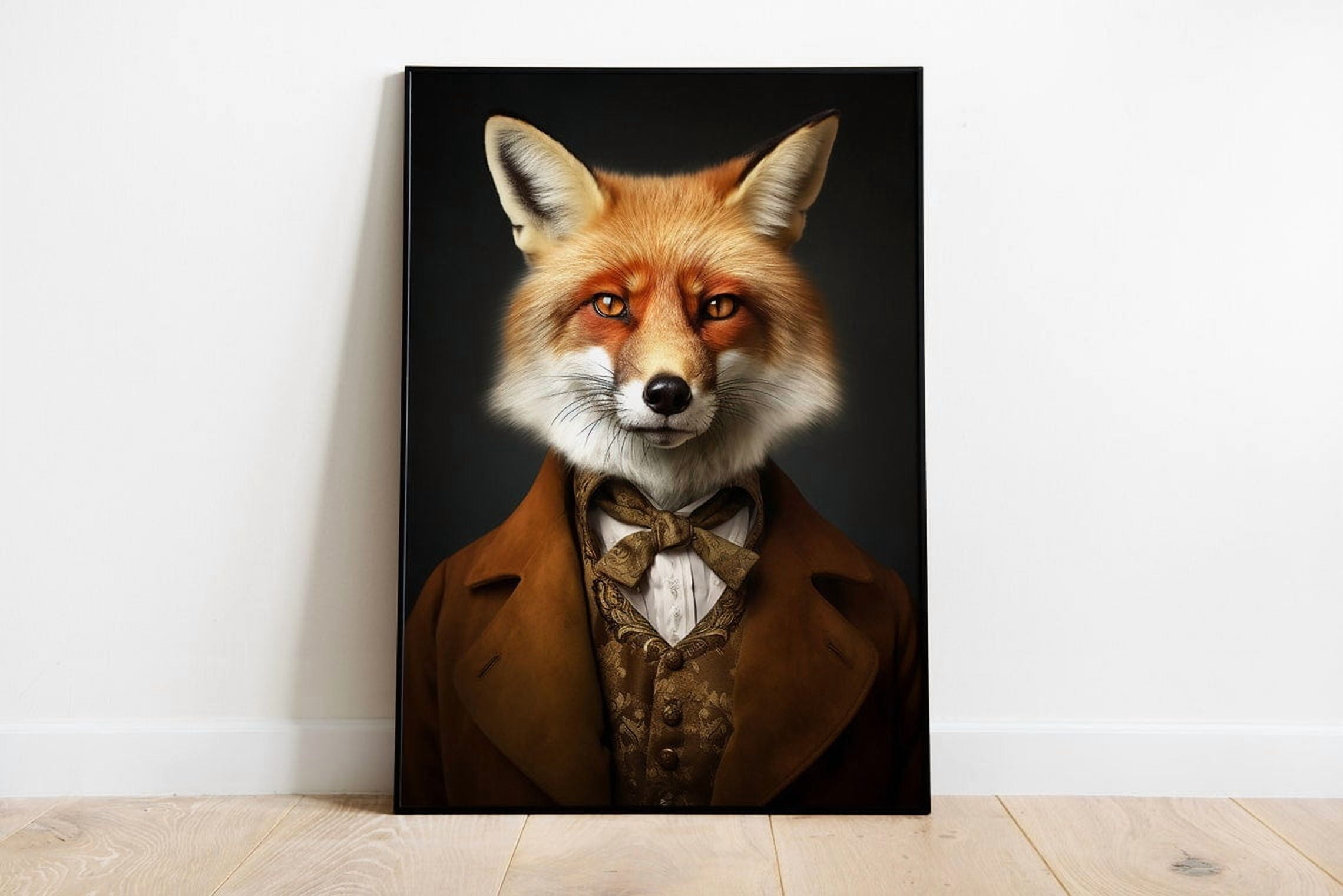 Miluva Fox Portrait Print, Renaissance Fox Poster, Animal Head Human ...