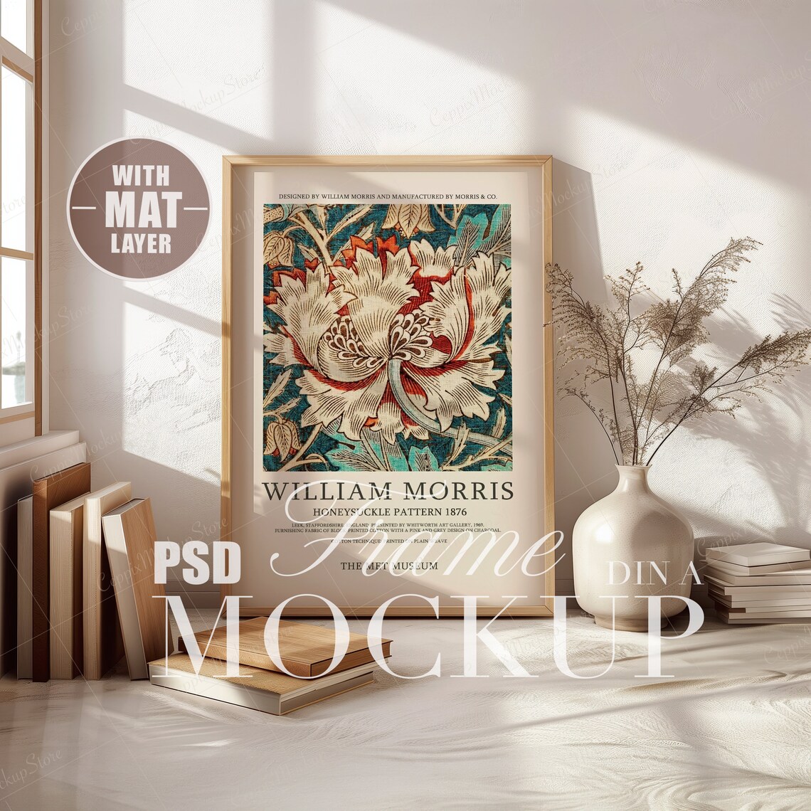 Miluva Frame Mockup Psd Wood Din A Vertical Blank Poster, Boho A0, A3 ...