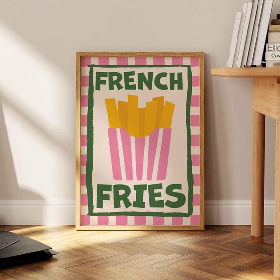 Miluva French Fries Print, Retro French Fries Poster, Modern Kitchen ...