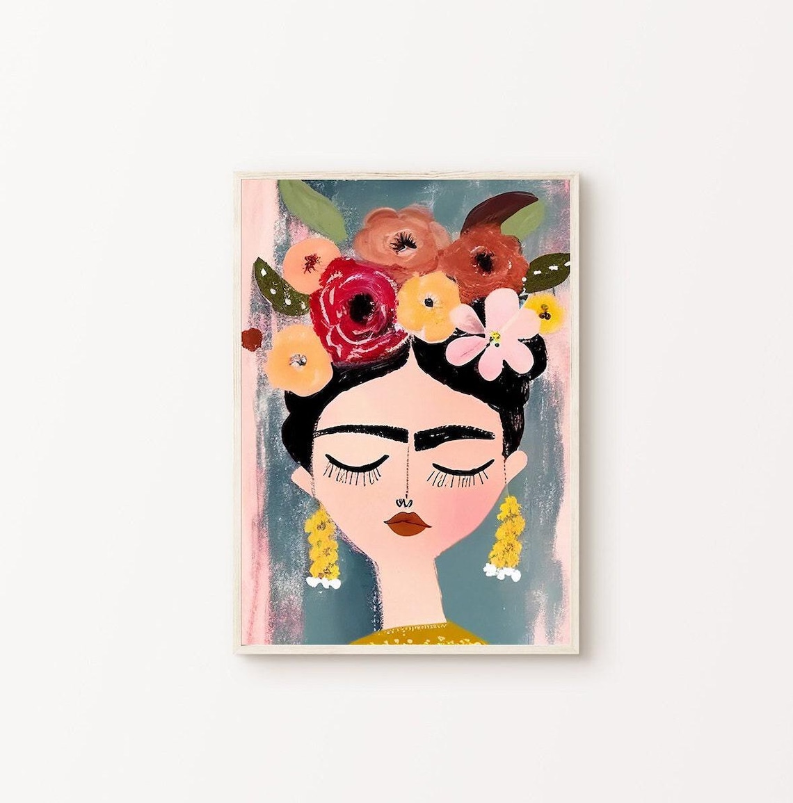 Miluva Frida Kahlo Portrait Print, Printable Feminist Wall Art, Girl ...