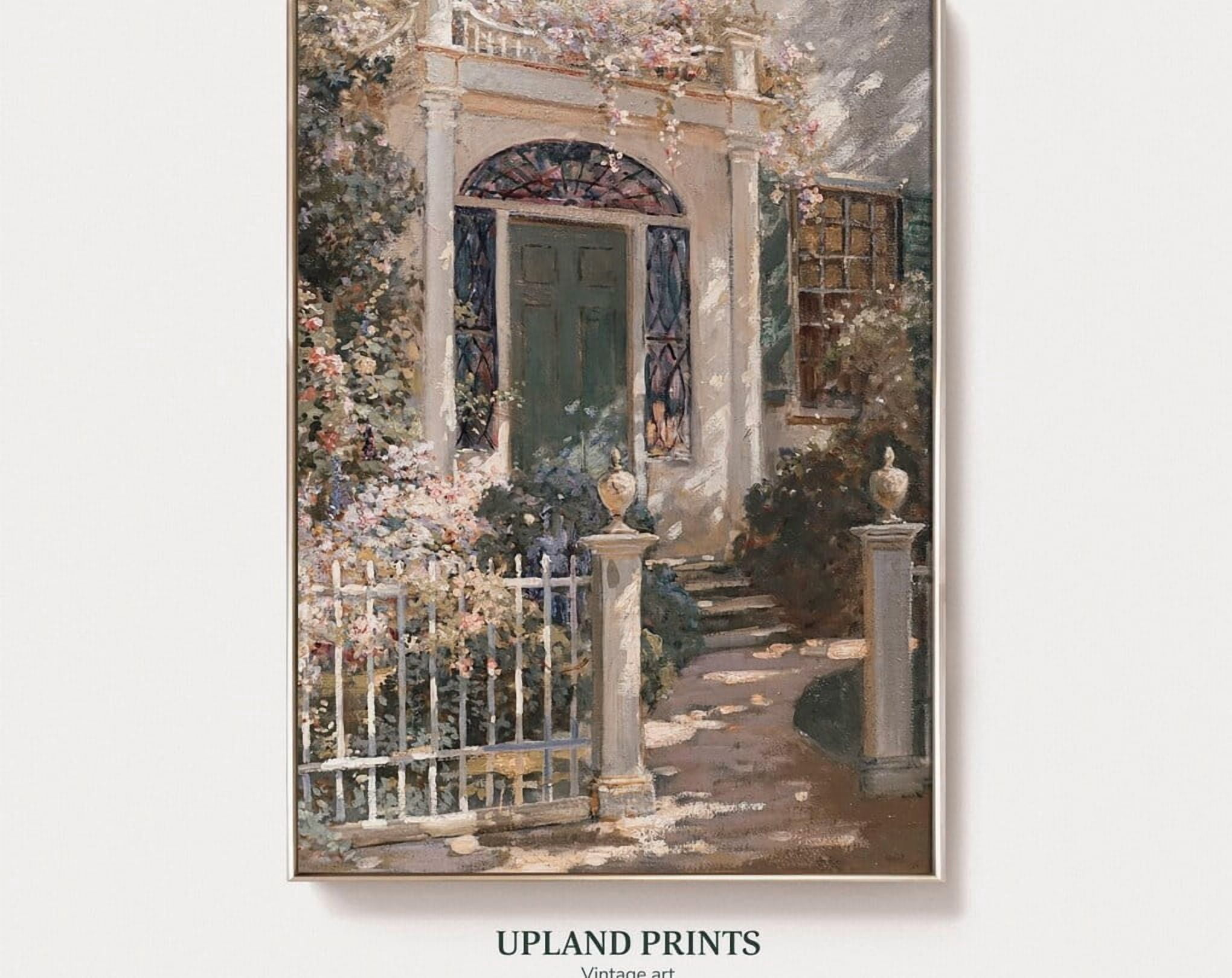 Miluva Front Door Victorian House Vintage Flower Garden Garden Print ...