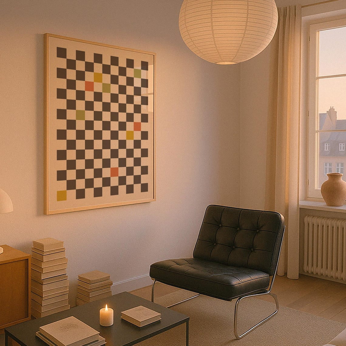 Miluva Funky Checkered, Checkered Wavy Retro Digital Art Print ...