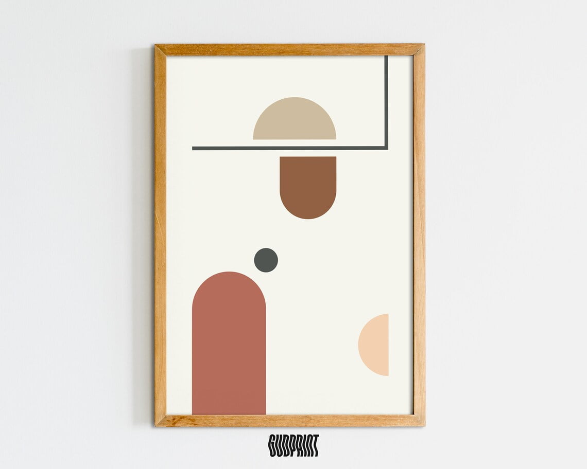 Miluva Geometric Print, Modern Art, Wall Decor, Living Room Wall Prints ...