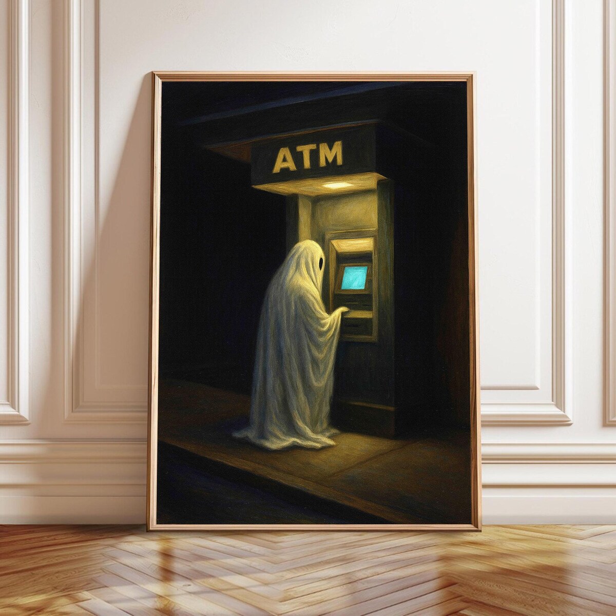 Miluva Ghost at atm art – Halloween wall decor – Vintage ghost – Dark ...