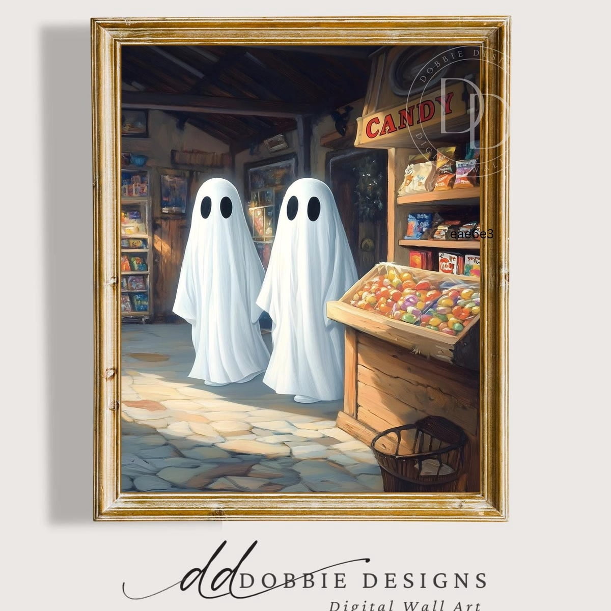Miluva Ghosts in vintage candy shop cute ghost poster whimsical ...