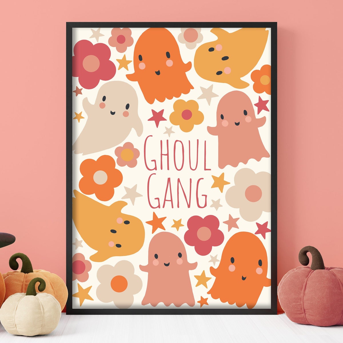 Miluva Ghoul gang – Cute ghost – Pastel halloween – Poster print – Wall ...