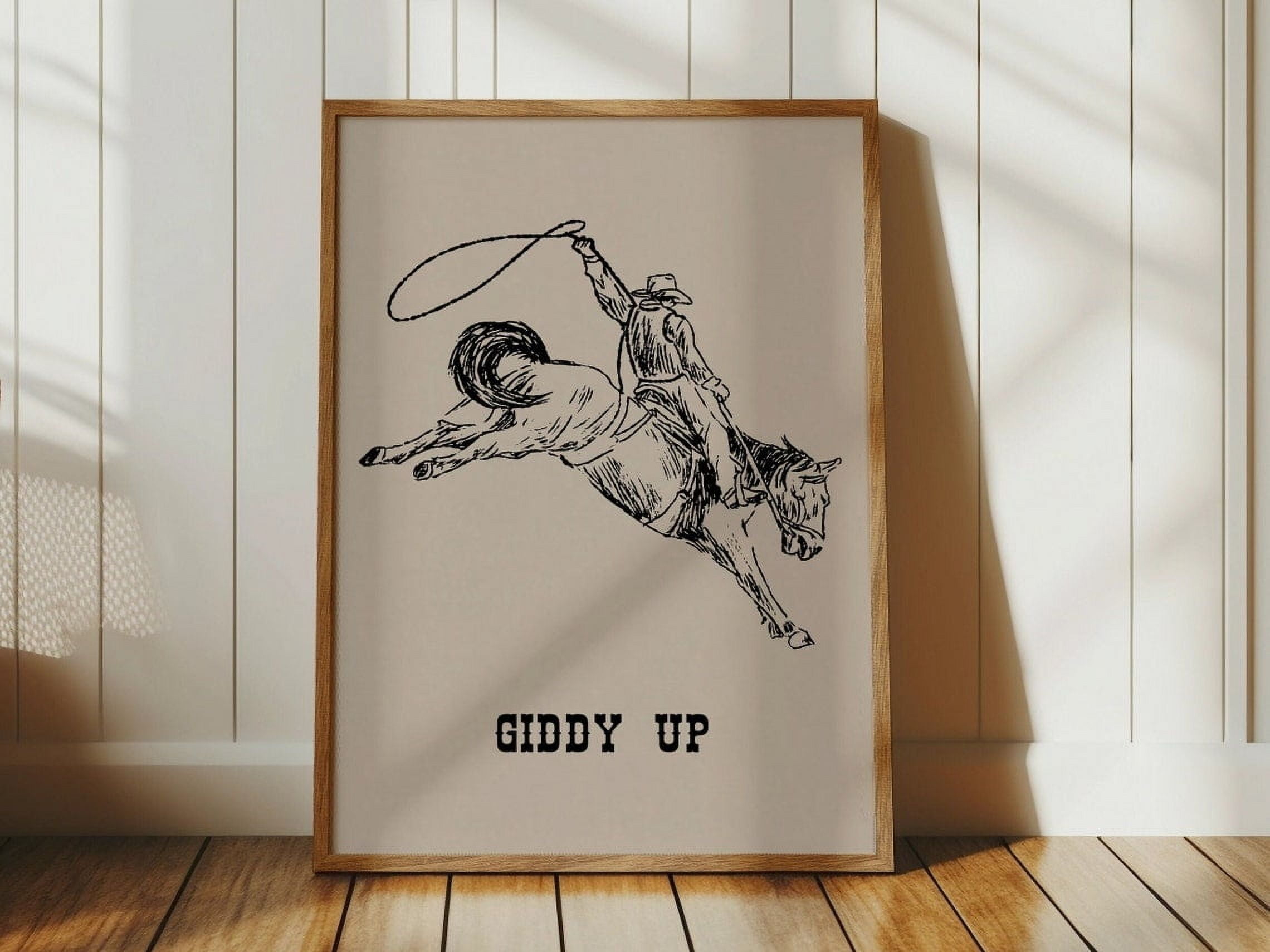 Miluva Giddy Up Poster, Western Art Print, Trendy Wild West, Cowboy ...