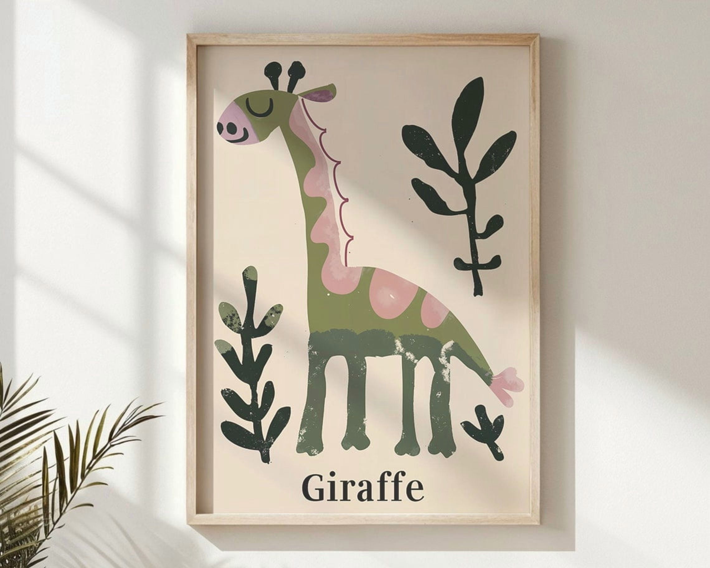 Miluva Giraffe Nursery Wall Art, Kids Room Decor, Safari Animal Poster ...