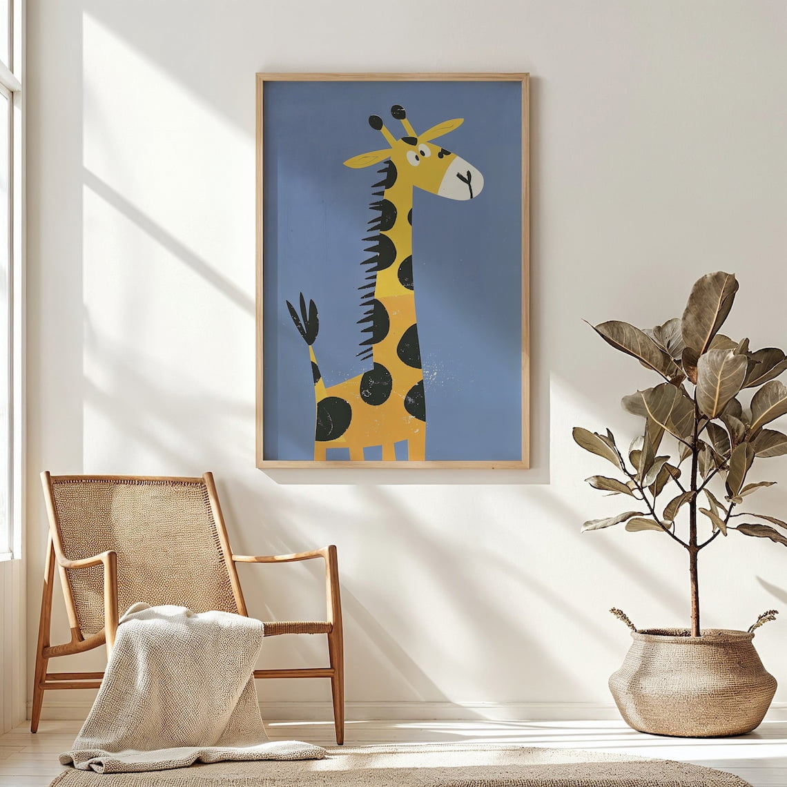 Miluva Giraffe Nursery Wall Art Print, Kids Room Decor Poster, Safari ...