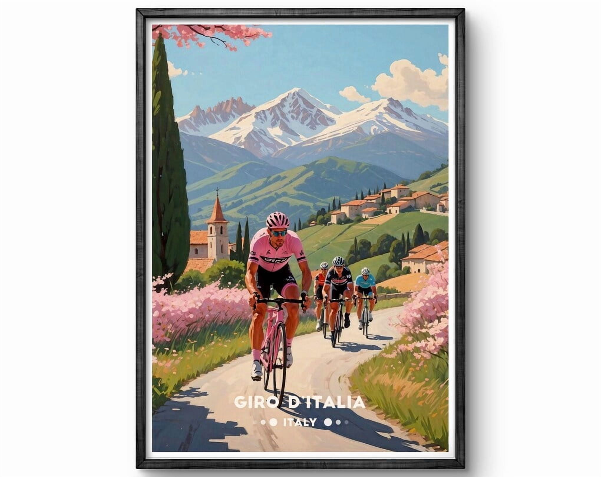 Miluva Giro D Italia Vintage Poster - Cycling Art Print Of Italy S ...