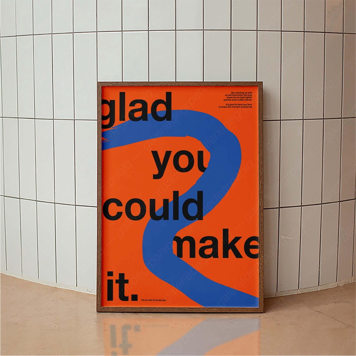 Miluva Glad You Could Make It Poster, Minimal Typography Poster, Cute ...