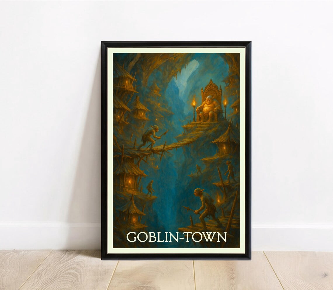 Miluva Goblin-Town Travel Poster Print - The Hobbit Underground Goblin ...