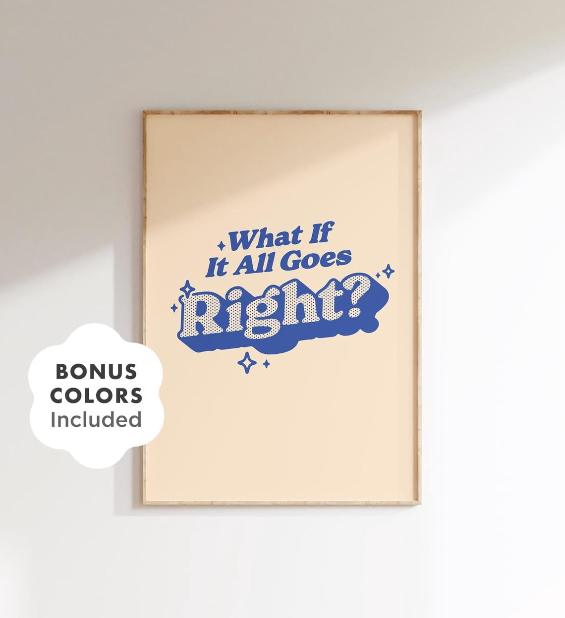 Miluva What If It All Goes Right Printable Wall Art Retro Positive ...