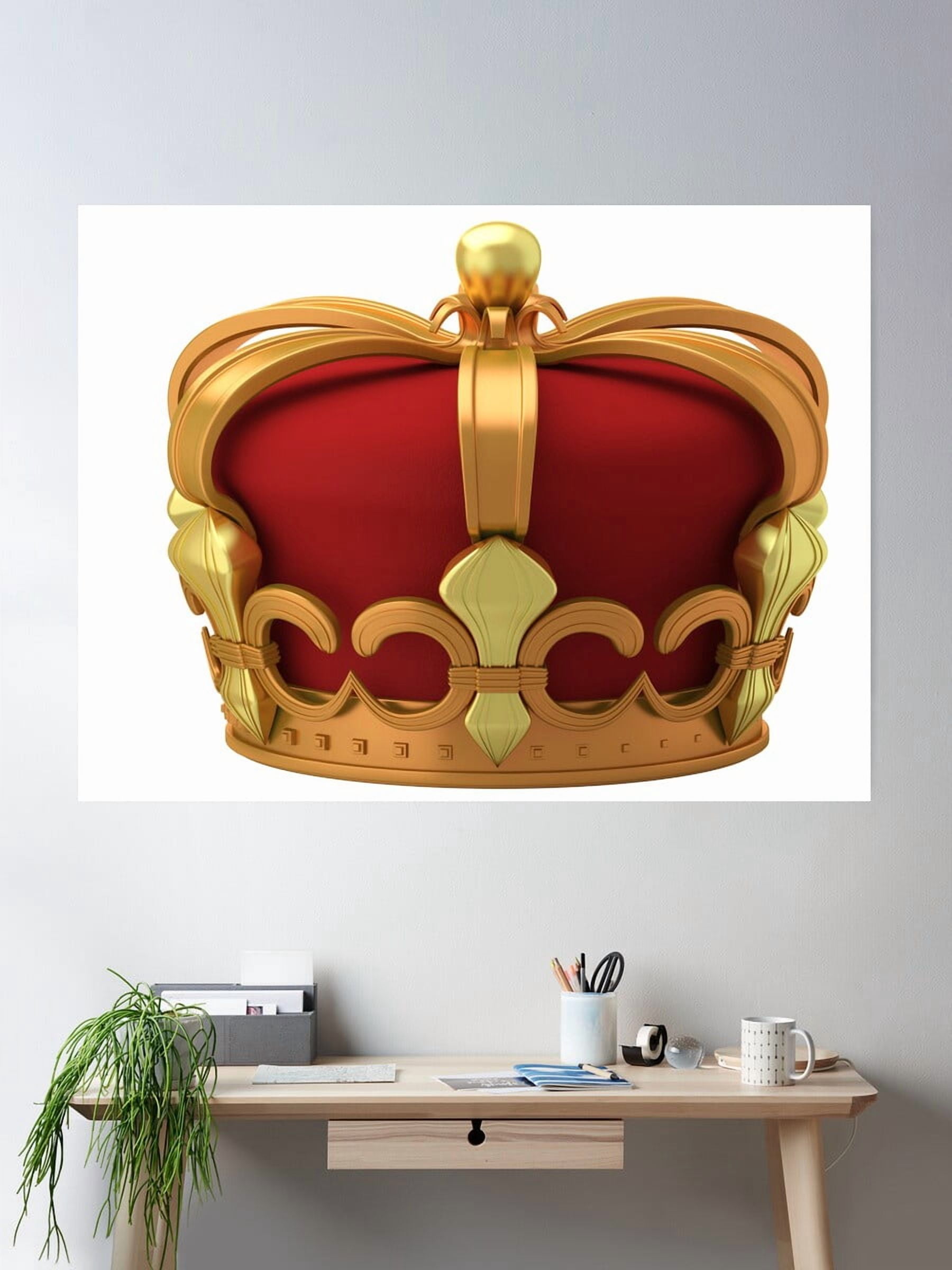 Miluva Gold Imperial Crown Poster Wall Art, Modern Wall Decor For ...