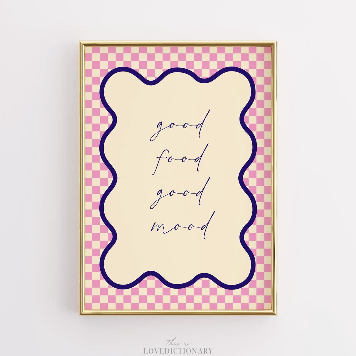Miluva Good Food Good Mood Print, Hand-Drawn Quote Illustration ...