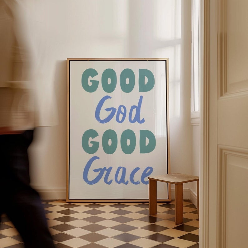 Miluva Good God Good Grace Christian Wall Art Inspirational Quote ...