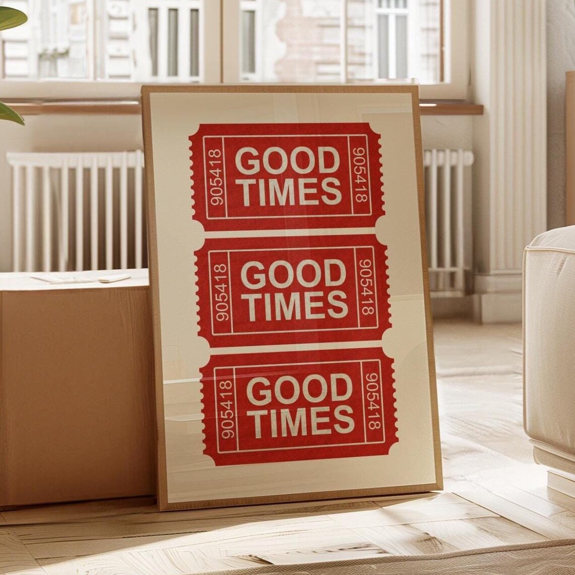Miluva Good Times Ticket Poster Printable, Vintage Art Print, Retro ...
