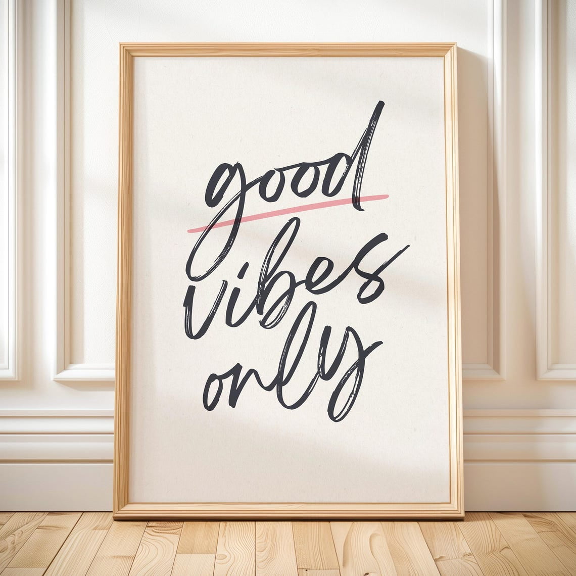 Miluva Good Vibes Only Print Positive Quote Poster Aesthetic Living ...