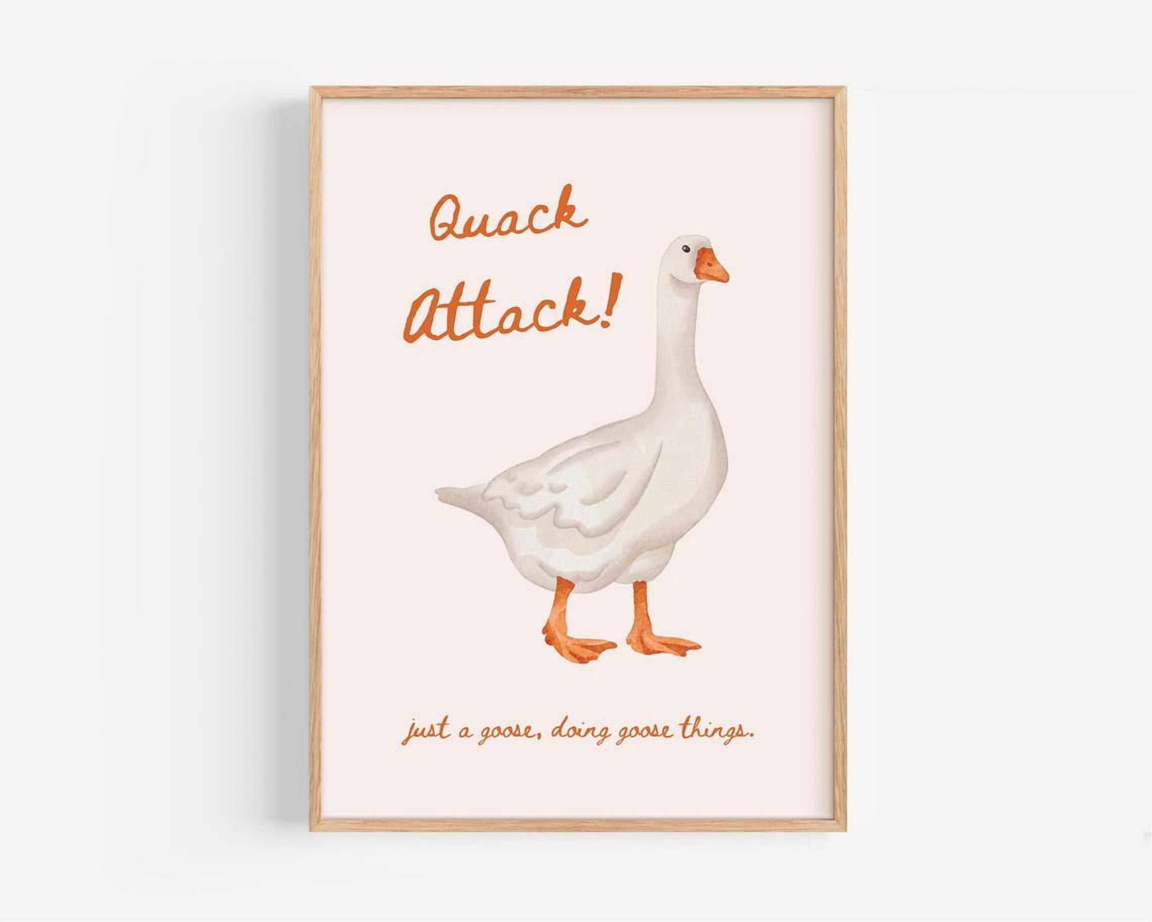Miluva Goose Wall Art Print Quack Attack Poster Playful Farmhouse Decor ...